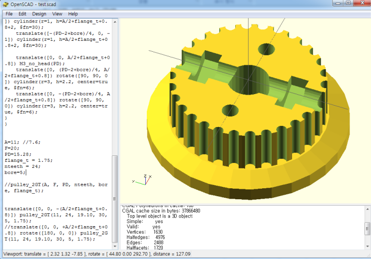 OpenSCAD로 다시 만든 Parametric 2GT Pulley : 네이버 블로그