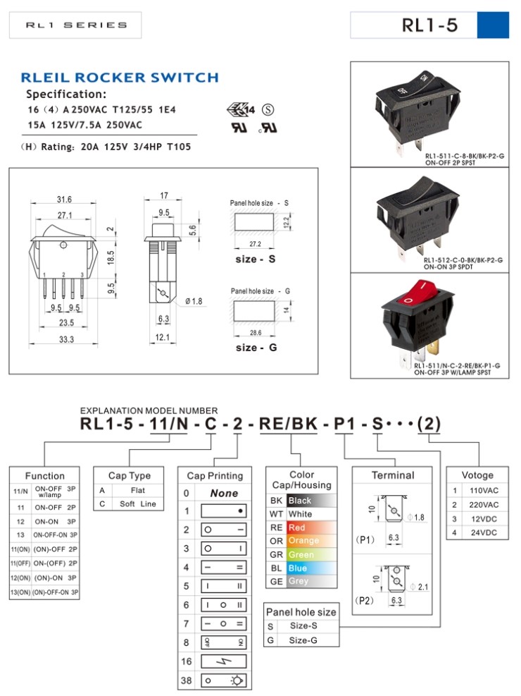 라커스위치,RLEIL,RL1-511-C-8-BK/BK-P2-G : 네이버 블로그