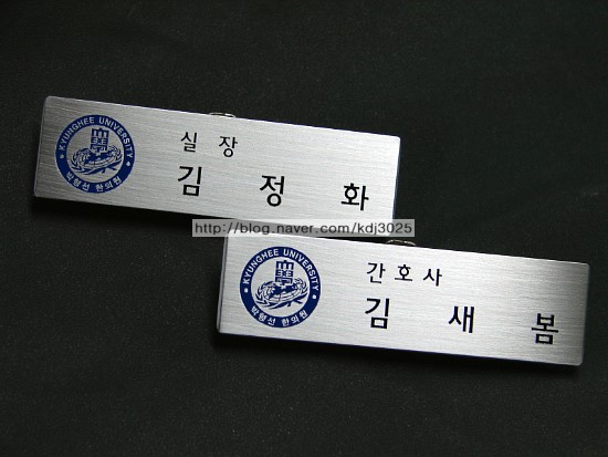 금속명찰162 스텐 레이저 부식 금속 명찰 자석 집게핀 명찰 명찰제작 한방병원 한의원 명찰 원장 한의사 간호사 실장 직원 명찰