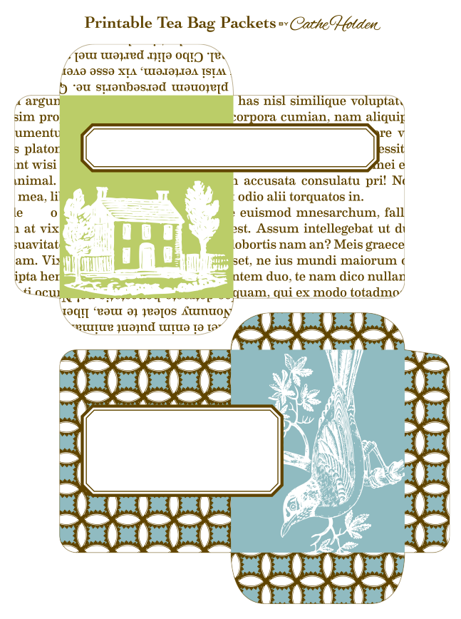 선물포장 Tea Bag Packets: Free Printable | Family Economics : 네이버 블로그