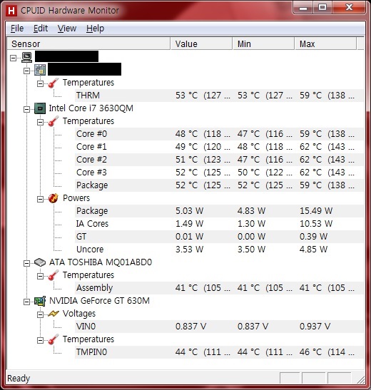 컴퓨터의 상태를 확인할수있는 CPUID Hardware Monitor : 네이버 블로그