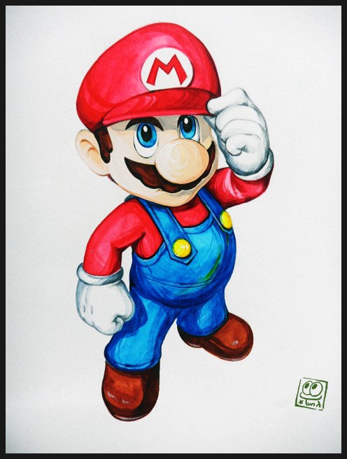 버섯먹으면 커지는 캐릭터 슈퍼마리오~그림그리기 : 네이버 블로그