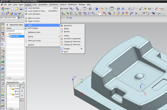 에스엠제이 UG Manufacturing 좌표계 설정 -MCS 및 WCS 좌표계 이동 : 네이버 블로그