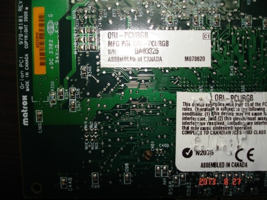 matrox orion pci 979-0101 ORI-PCI RGB,MOOG ,152J433A, SERVO, CONTROL ...