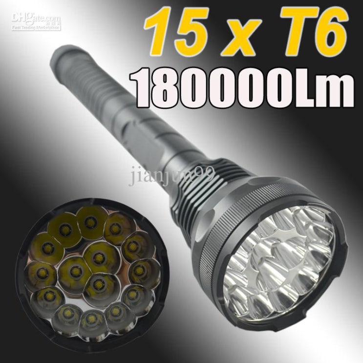 150w 18000루멘 손전등 15 x CREE XM-L T6 LED for 26650/18650 Flashlight Torch ...