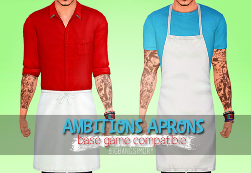 [심즈3 남심&여심 의상] 앞치마 : Ambitions Apron by bigbangsimory : 네이버 블로그