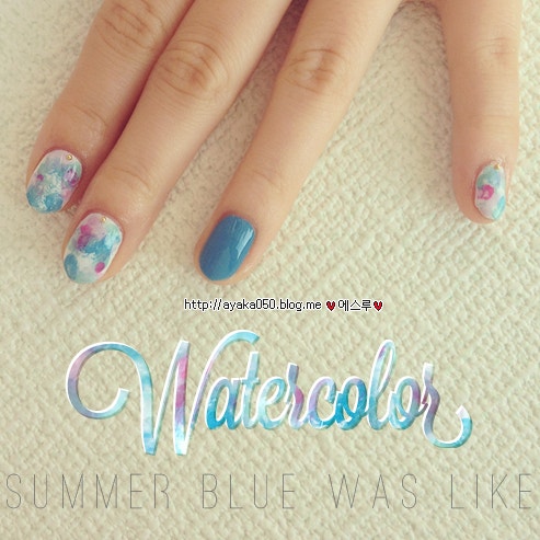 * 봄이 번지는 수채화 네일 * Deborah Lippmann : On the Beach × 모디 : 01 리얼화이트 × OPI ...