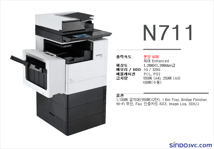 [흑백복합기] 신도리코 N711 복합기추천|복합기임대|복합기렌탈 : 네이버 블로그