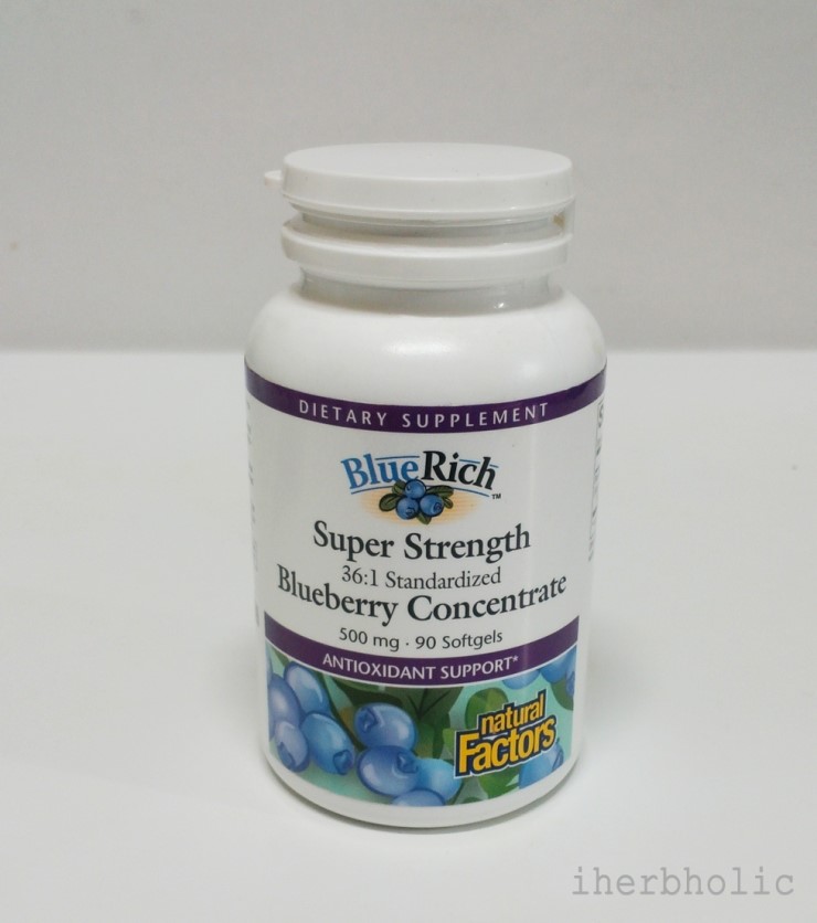 [아이허브 추천] 블루베리 영양제 Natural Factors, BlueRich Super Strength Blueberry Concentrate, 500 mg, 90 ...