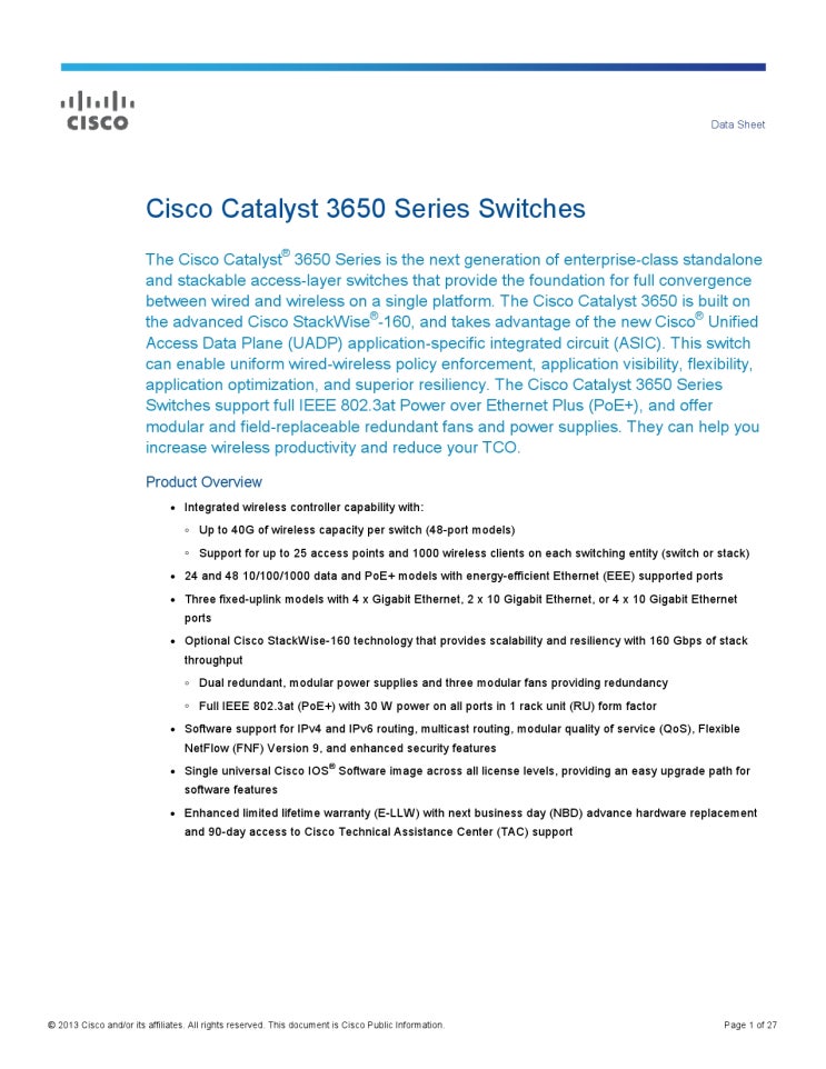 CISCO / Catalyst New 3650 Series Switches : 네이버 블로그