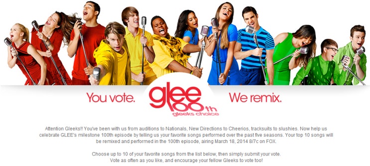[글리(glee) 100th gleeks choice] 좋아하는 글리 노래 10곡 투표 ♡ : 네이버 블로그