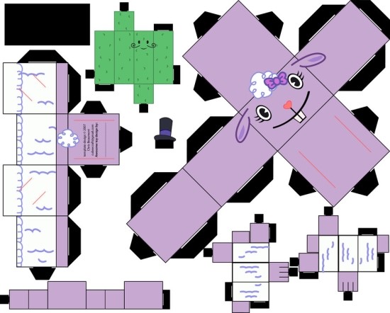 해피트리프렌즈 종이모형 전개도 공유♡ (종이공작) / happy tree friends papertoy, papercraft ...