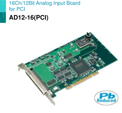 CONTEC IO CARD/AD12-16(PCI)/16Ch/12Bit Analog Input Board for PCI/AD12 ...