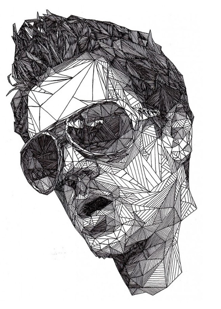 독특한 삼각측량을 이용한 기법으로 그린 초상화- 조쉬 브라이언 : 네이버 블로그