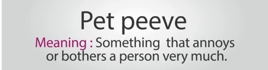 [영어숙어 표현] Pet peeve - 나를 짜증나게만드는것 질색하는 것 : 네이버 블로그