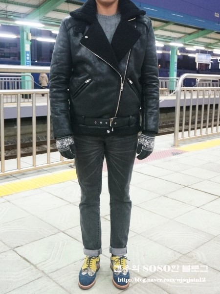 남자 데일리룩 남자 무스탕 코디 남자 블랙 무스탕 네이버 블로그