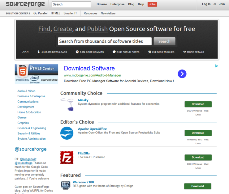 Sourceforge : 네이버 블로그