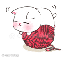 바둥바둥 하고 있는 털실 고양이 캣츠멜로디 074 [카카오톡 설날 인사 고양이 이모티콘] : 네이버 블로그