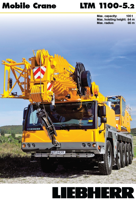 크레인 제원표(LIEBHERR) LTM 1100-5.2 : 네이버 블로그