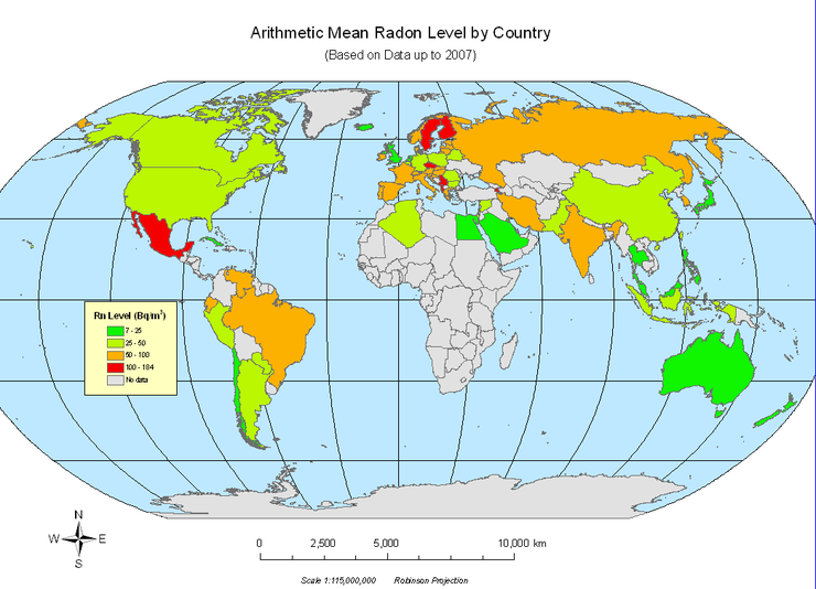 세계 라돈 지도 : 네이버 블로그
