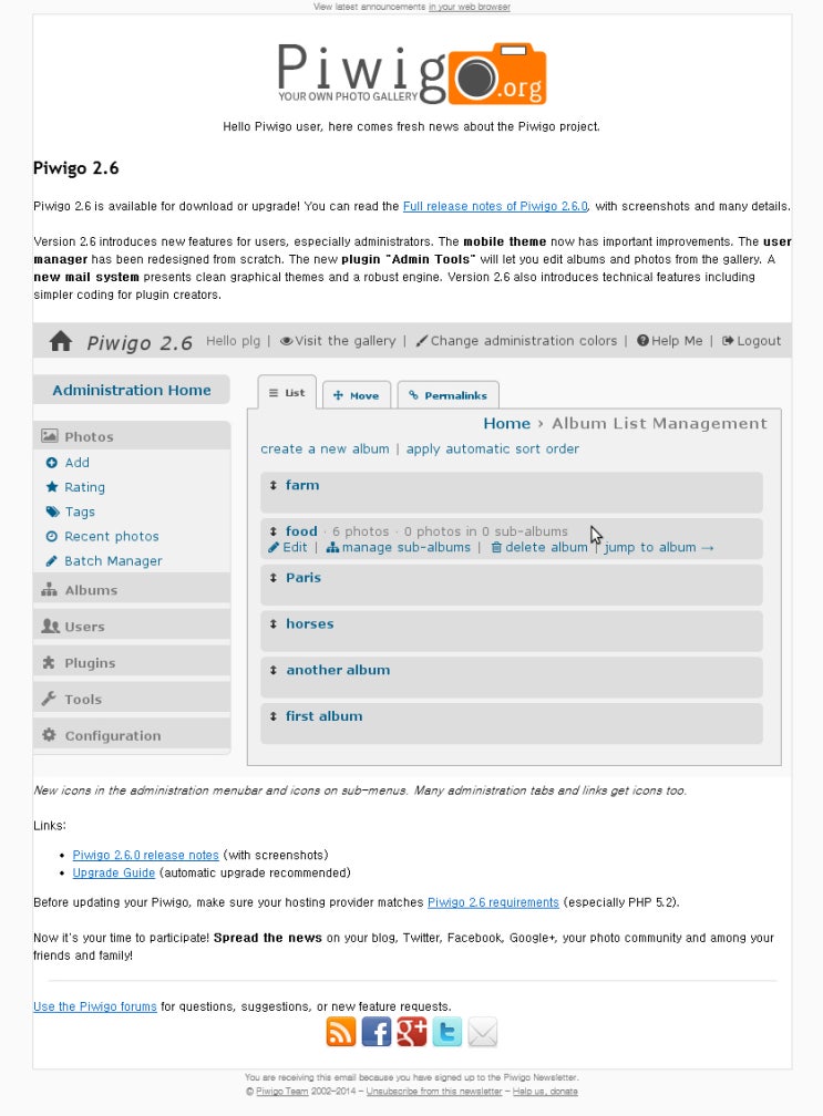 piwigo 2.6.1 Update - piwigo Web Photo Gallery 프로그램이 2.6.1 로 업데이트 되었습니다 ...