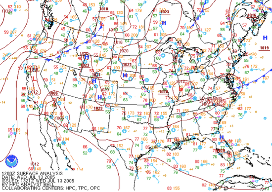 Task C : Weather Information(11-2) - Surface Analysis Chart : 네이버 블로그