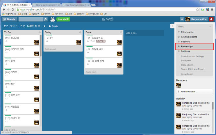 Trello 사용하기 - Power-Ups(Card Aging) : 네이버 블로그
