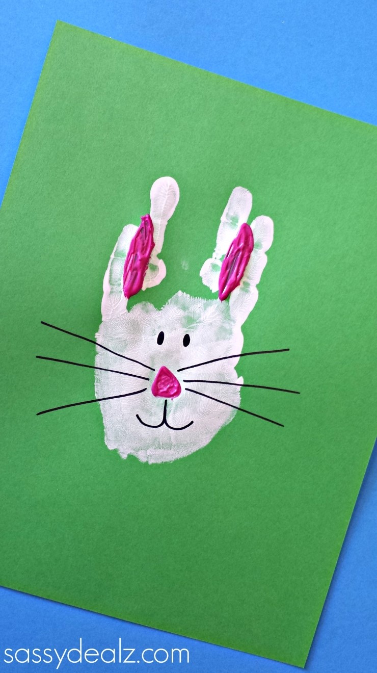 [유아영어미술] Bunny Rabbit Handprint Craft For Kids : 네이버 블로그