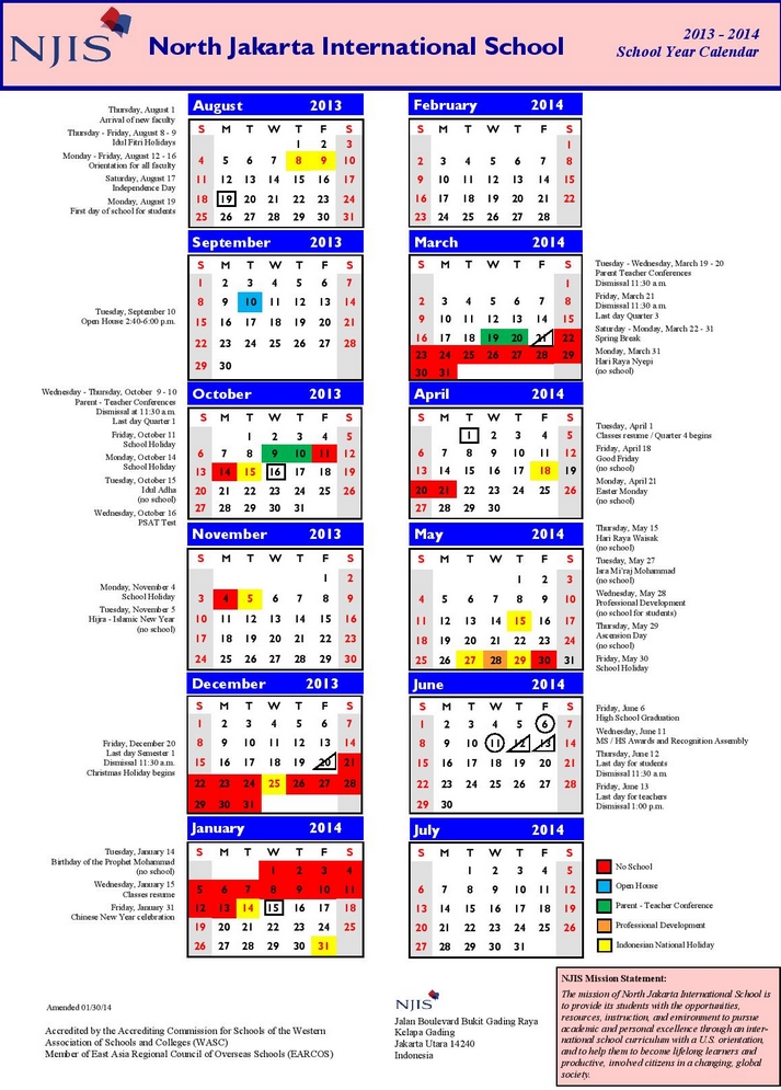 인도네시아 International School(국제학교) NJIS(North Jakarta International ...