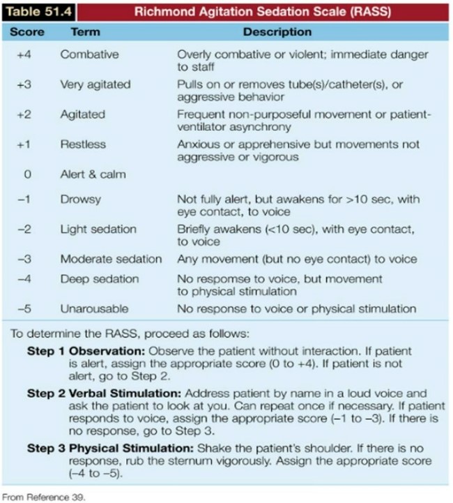 Richmond Agitation-Sedation Scale (RASS) - "The ICU Book 5th edition ...