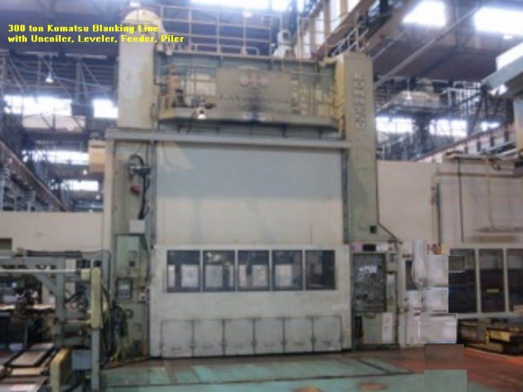 300 ton Komatsu Blanking Line with Uncoiler, Leveler, Feeder, Piler ...