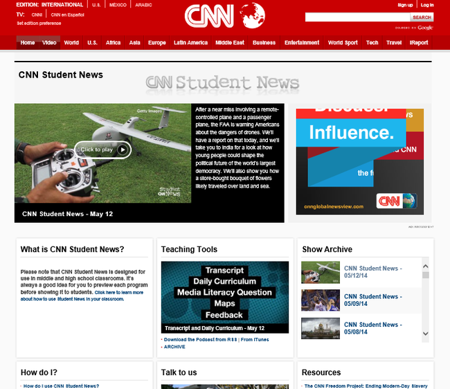 [추천] CNN Student News! 매일업로드되는 10분짜리 중고등학생을 위한 뉴스쇼. : 네이버 블로그