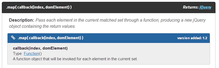 [jQuery] Traversing > Filtering .map() : jQuery객체의 엘리먼트를 하나씩 순회 : 네이버 블로그