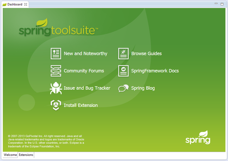 [팁] SpringSource Tool Suite(STS) 설치후 시작할때 뜨는 Dashboard 안뜨게 하기 : 네이버 블로그