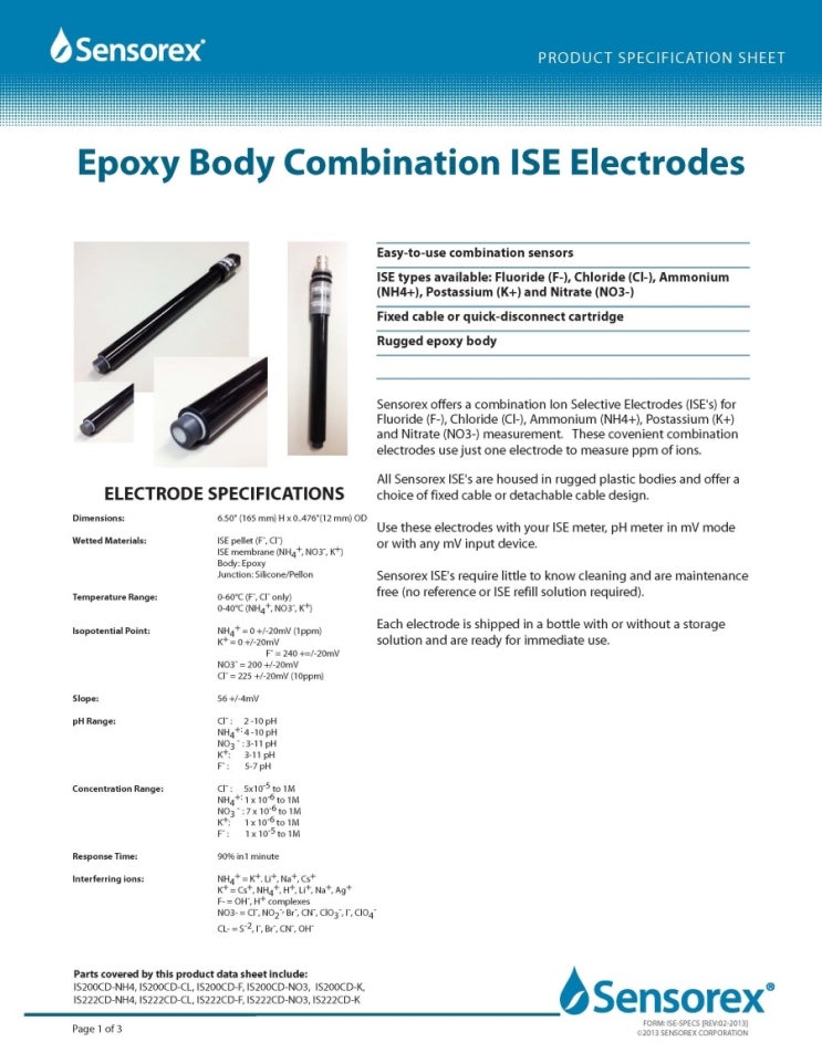 Sensorex ISE Sensor : 네이버 블로그