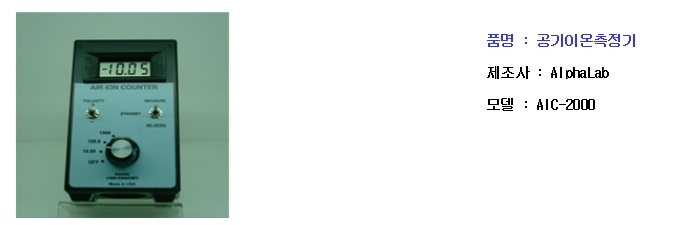 AIC-2000/ 공기이온측정기/ AlphaLab : 네이버 블로그