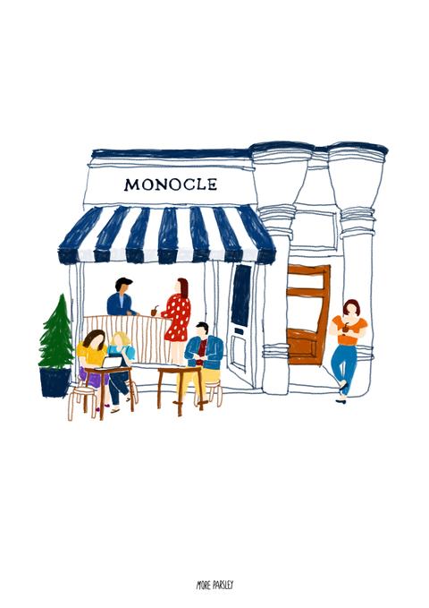 손그림/ 일러스트 _ monocle cafe, london 런던 카페 일러스트 : 네이버 블로그