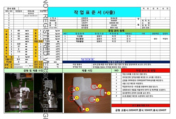 사출성형 작업 표준서제조설비 작업표준설비작동 표준분쇄기 작업표준고속분쇄기저속분쇄기설비 조건 표준분쇄기 자석분쇄날