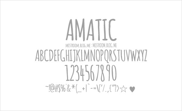 영문폰트:AMATIC : 네이버 블로그