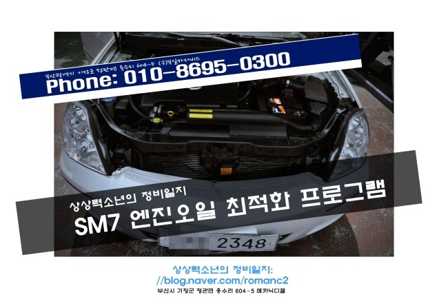 르노삼성 Sm7 엔진오일 최적화 프로그램 Work 엔진오일믹싱작업엔진플러싱작업에어샤워오일샤워잔유제거합성엔진오일