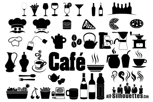 Cafe, Restaurant Icons & Symbols Free Vector_ai디자인소스 : 네이버 블로그