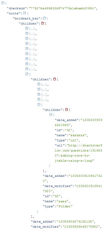 [JAVA] Chrome bookmarks parsing - Json depth parsing 깊은파싱 : 네이버 블로그