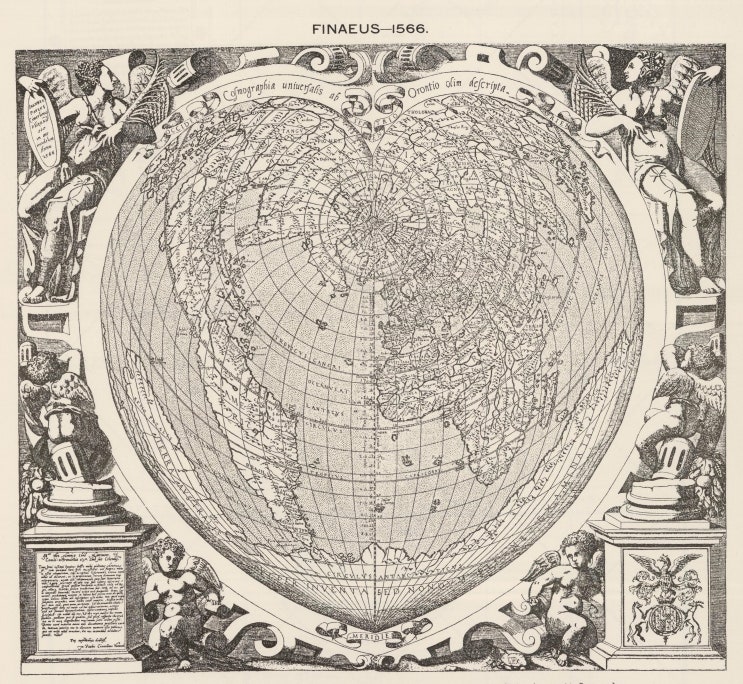 4번 1566 Finaeus, Orontius /세계지도 : 네이버 블로그