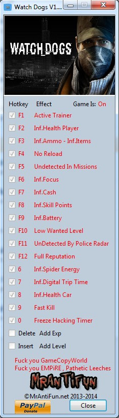 와치독스 트레이너 - Watch Dogs v1.05.324 Trainer +19 - MrAntiFun : 네이버 블로그