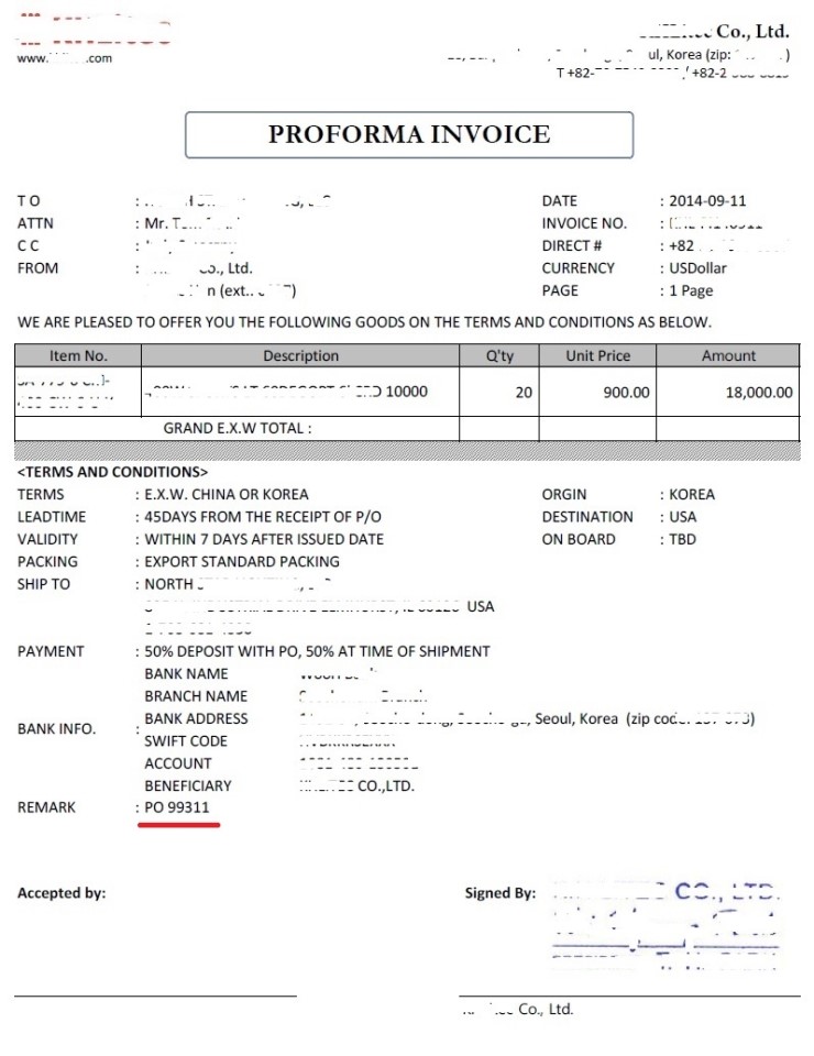 PI(PROFORMA INVOICE)와 PO(PURCHASE ORDER) : 네이버 블로그
