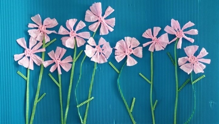 [초등학교 미술강의]코스모스/꾸미기만들기/지끈/골판지/이미지/수업자료/재료 : 네이버 블로그