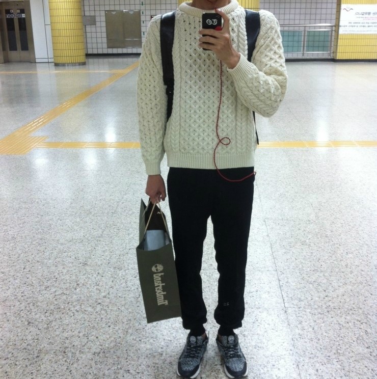 141025 남자 가을 데일리룩 니트코디 아란크래프트 피셔맨니트 슬로스투구니스 조거 슬랙스 네이버 블로그