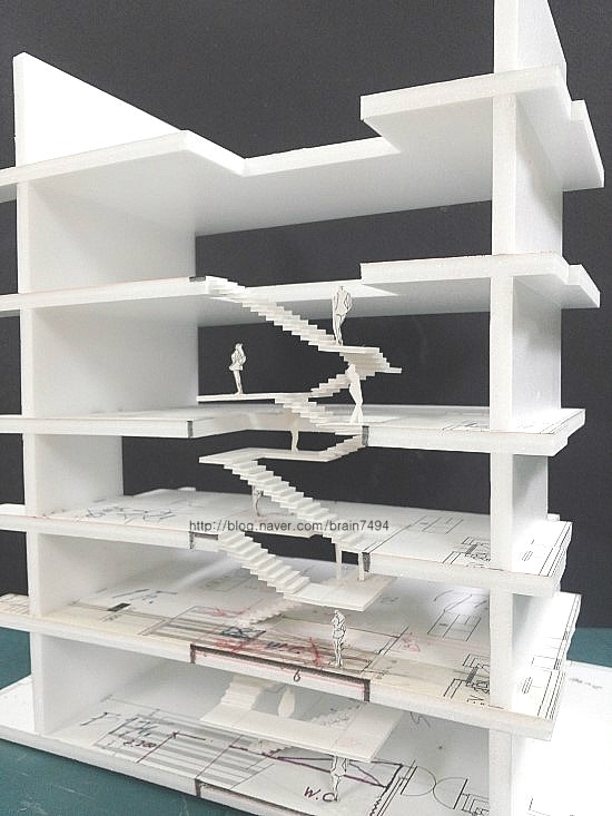 AMOS DESIGN / 건축모형스터디(STUDY BY ARCH. MODEL)-계단실 (단면)모형연구 : 네이버 블로그