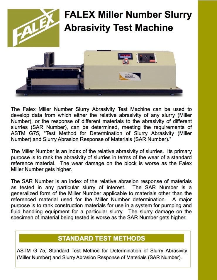 FALEX Miller Number Slurry Abrasivity Test : 네이버 블로그