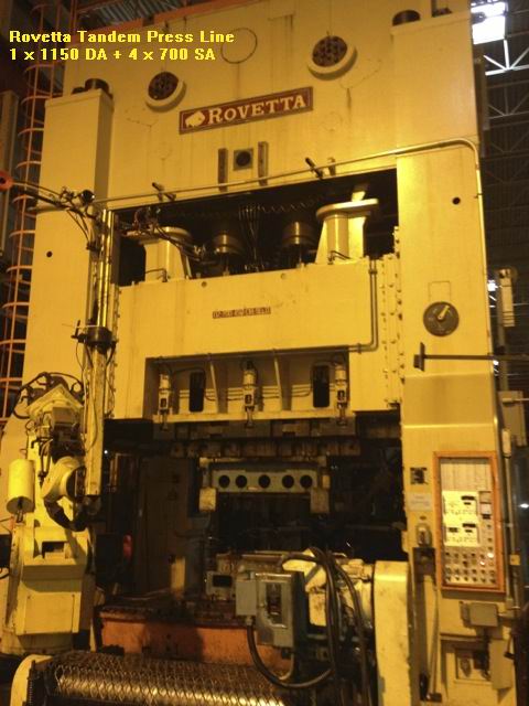 1990's Rovetta Press Tandem Line (1 x 700+450 ton DA + 4 x 700 ton SA ...